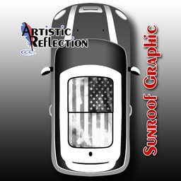 US Flag - Distressed Black and White - Nonwaving Sunroof Graphic for ...